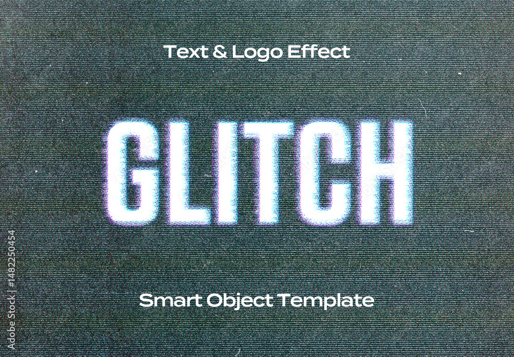 Screen Monitor TV VHS Display Text Logo Style Effect Mockup Logotype ...