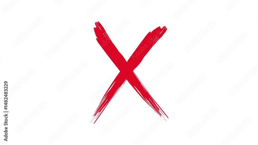 red cross mark animation white background, Wrong icon 4k Motion graphic ...