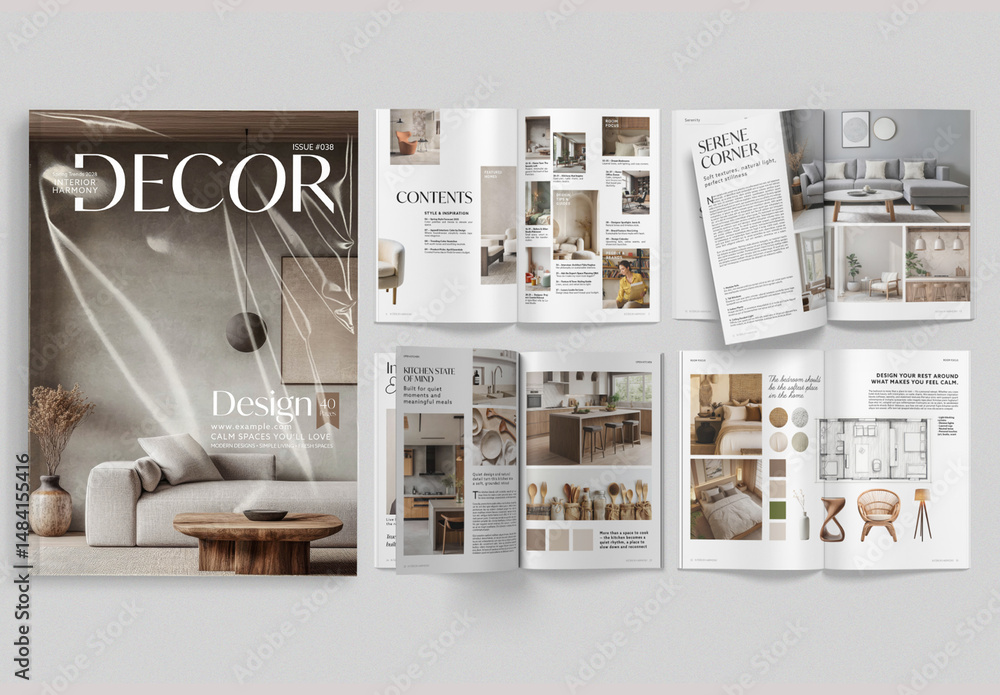 Interior Design Magazine Template Stock Template | Adobe Stock