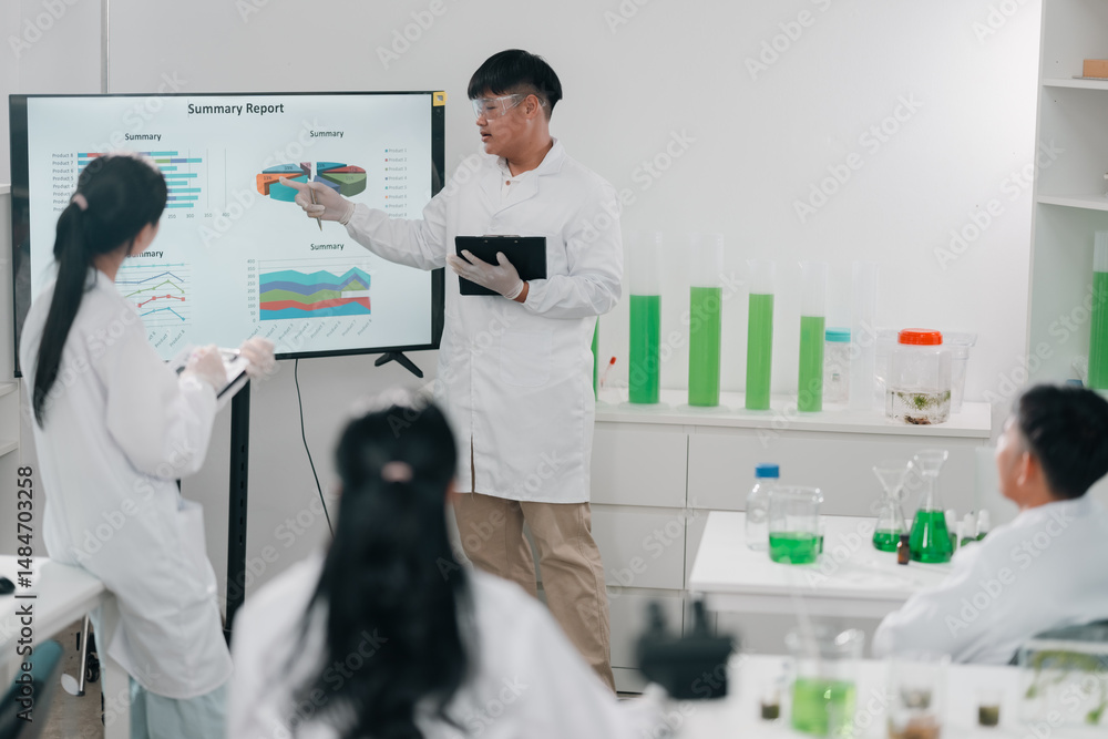 Poster Medical research team conducting scientific experiments in a ...