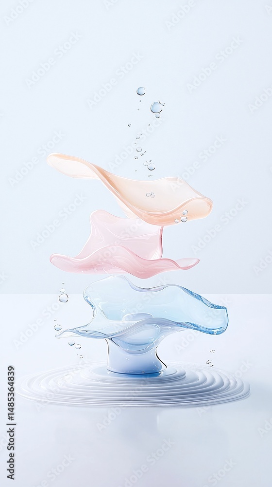 Pastel Liquid Nail Polish Splashes with Light Reflections Stock Photo ...