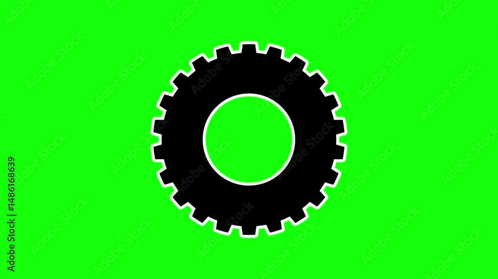 Rotating gear wheel animation green screen | Spinning gear green screen ...