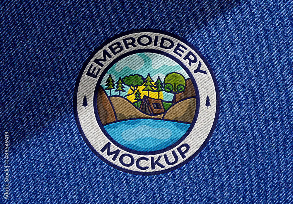 Retro Embroidered Patch Mockup Stock Template | Adobe Stock