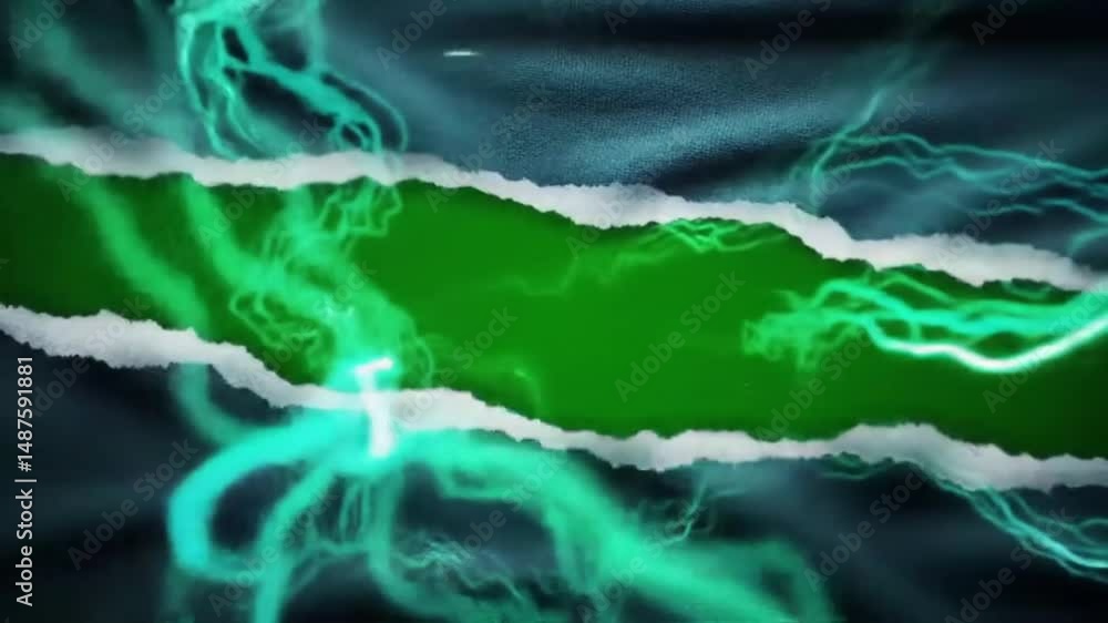 Torn Digital Fabric with Flowing Glitch Lines – Green Screen VFX ...