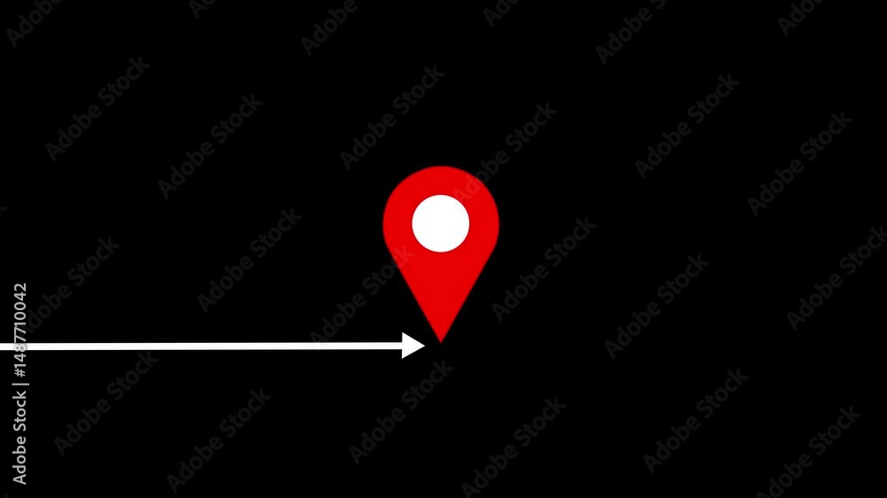 Animated Location Pin Icon with Directional Arrow – GPS Navigation ...