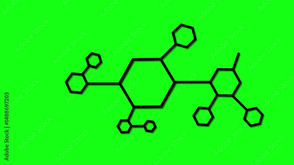 Simple Chemistry formula molecular structure icon isolated animation ...