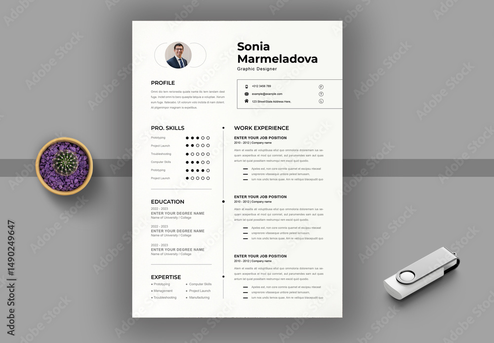 CV Template Layout Stock Template | Adobe Stock