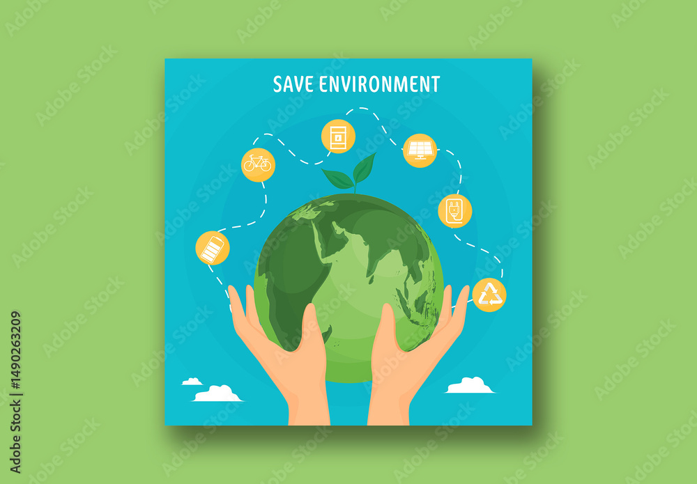 World Environment Day Editable Social Media Post with Hands Holding ...