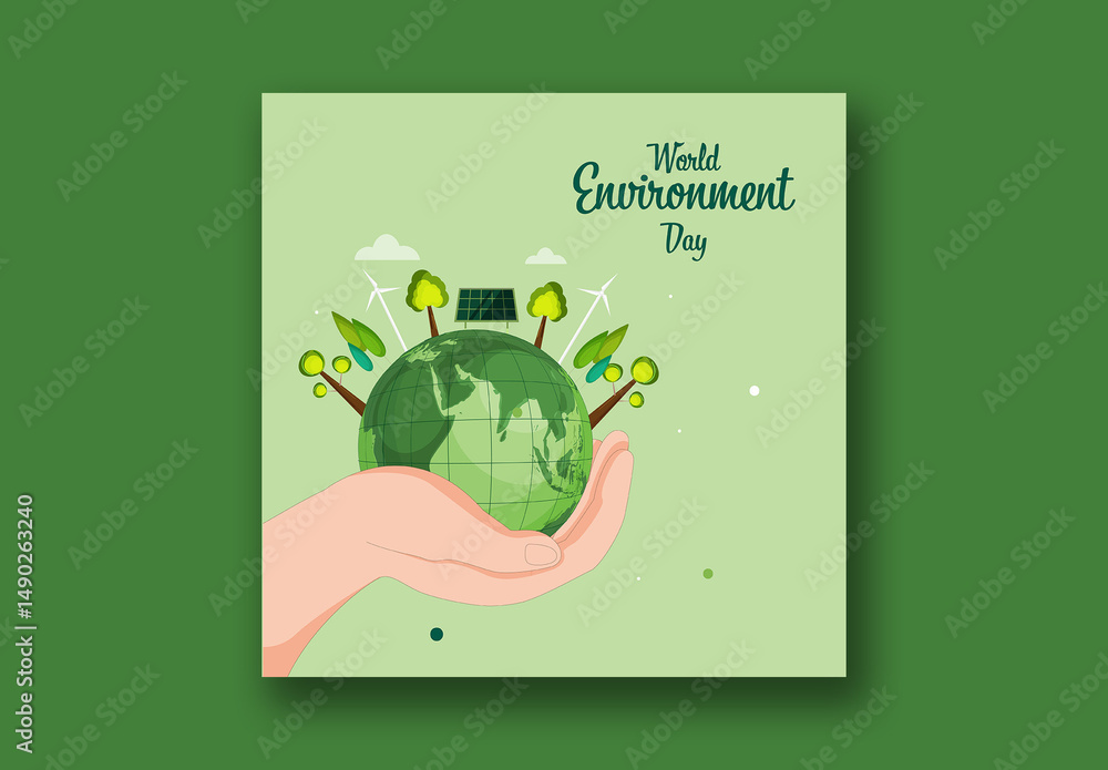 World Environment Day Editable Social Media Post with Hands Holding ...