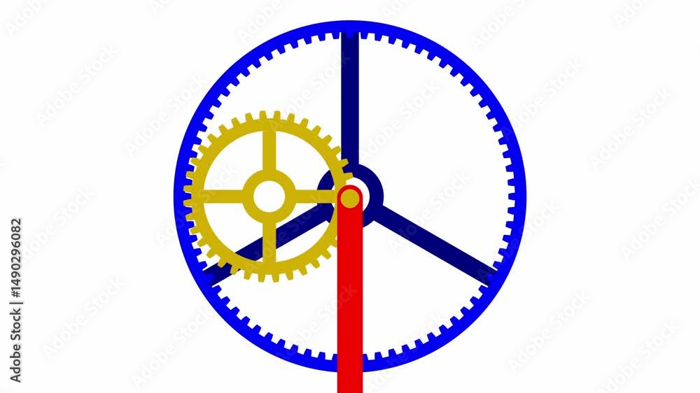 Seamless Tusi couple gears or Tusi mechanism. A small gear rotating ...