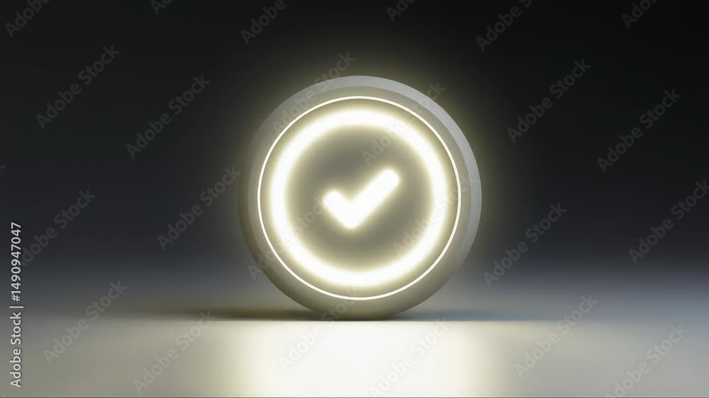 Stockvideon Approval button in 3D. Minimalistic 3D button with ...