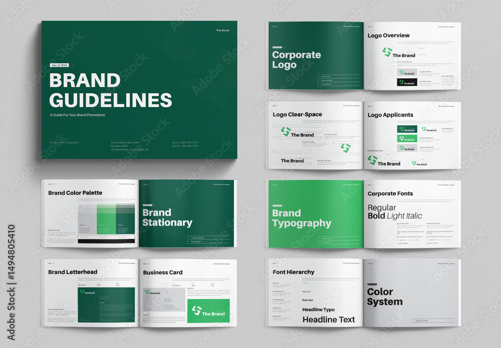 Brand Guidelines Layout Design Template Landscape Stock Template ...