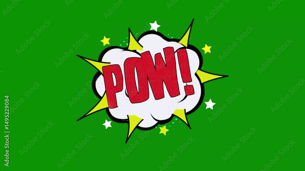pow Word cartoon bubble explosions Popup Style Expressions Colored Bomb ...
