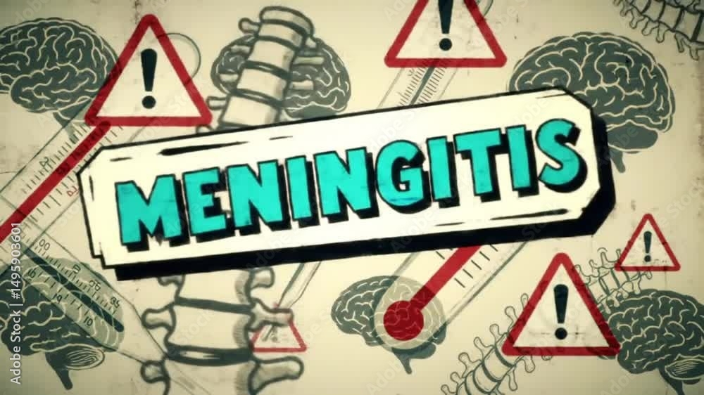 Meningitis Animation with Cartoon Text, Spinal Cord Visuals, Fever ...