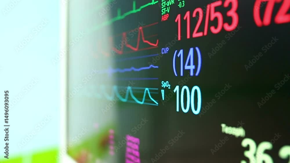Animated heart rate monitor - electrocardiogram. Heart rate monitor ...