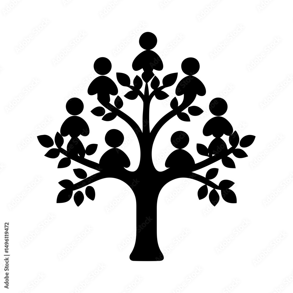 Poster Family tree genealogy chart diagram ancestor pedigree lineage ...