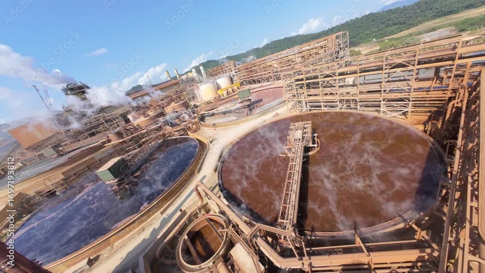 FPV Of Barrick Gold And Silver Mine In Cotui, Dominican Republic Stock ...