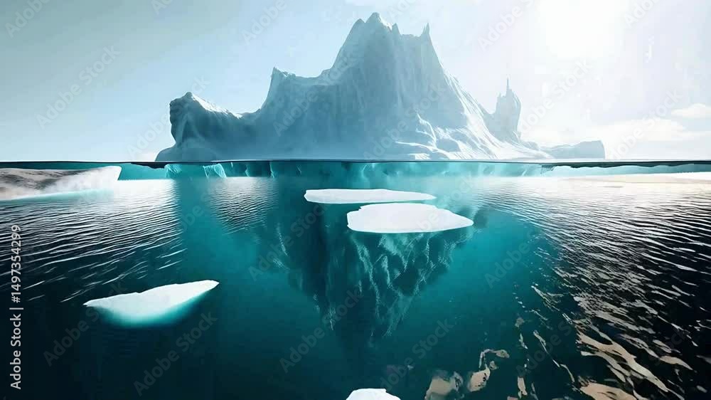 Video „Iceberg under water view antarctica arctic ocean iceberg melting ...