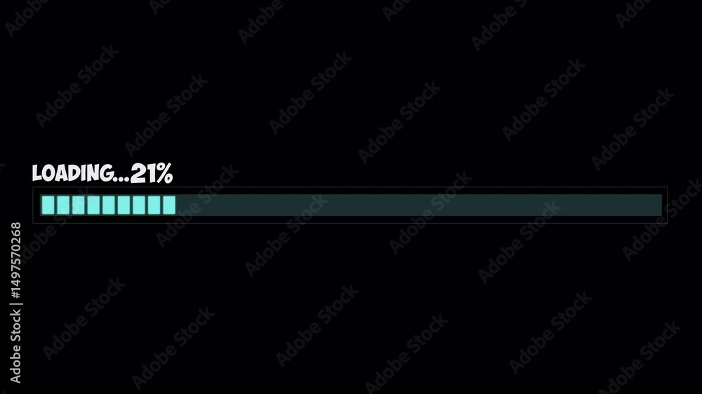 Animated Horizontal Loading Bar. Progress bar indicator from 0 to 100% ...