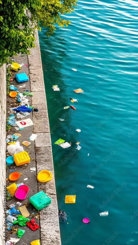 Environmental conservation alert plastic pollution in water ...