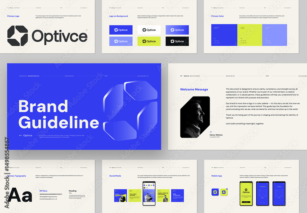 Modern Brand Guidelines Presentation Template for Identity Stock ...