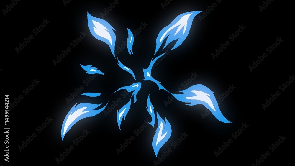 Anime Cartoon Blue Animated Fire Overlay Stock Template | Adobe Stock