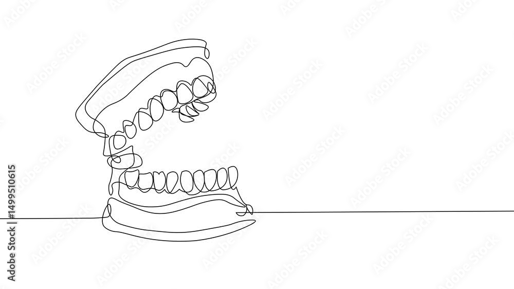Dental clinic animation illustration. Teeth gums jaw animation. One ...