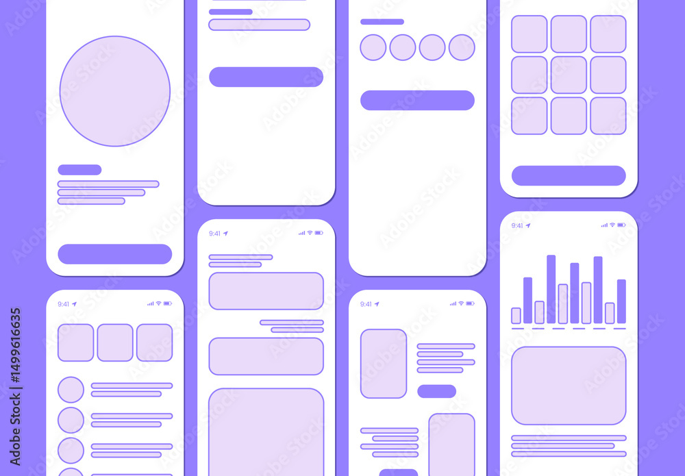 Travel Mobile Application Wireframe Template for UI UX Design and App ...