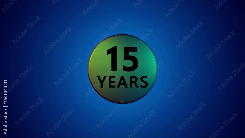 15 Years, 3D Rendering. Glow Alphabet Number in sphere ,15 Years Text ...
