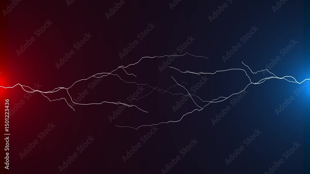 Electric Lightning effect. Realistic thunder lightning Effect with rain ...