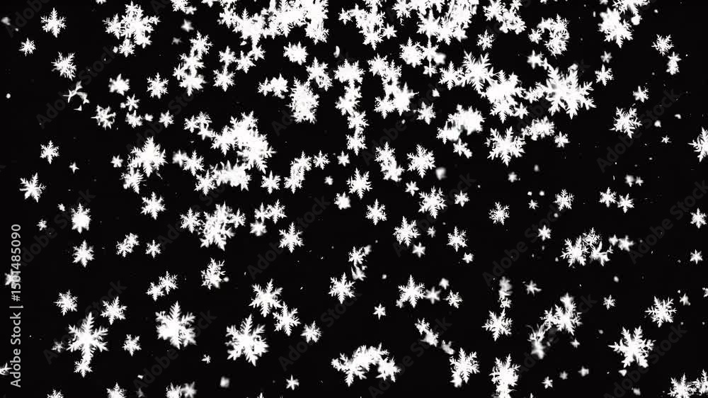 Seamless snowfall particle animation transparent background black ...