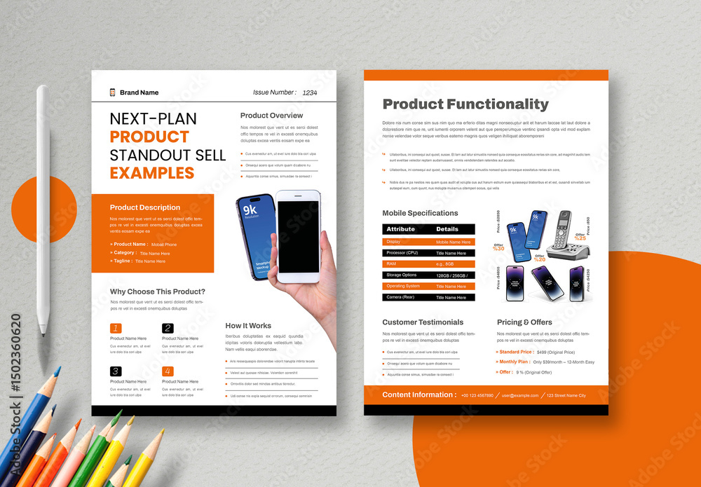 Product Data Sheet Template Layout Stock Template | Adobe Stock