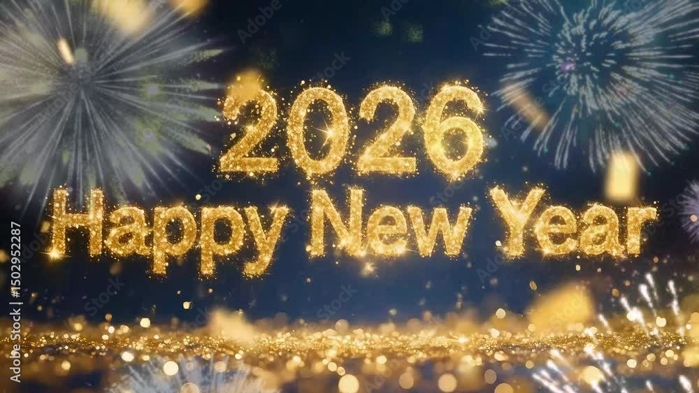 happy new year 2026 firework hd video Stock Video | Adobe Stock