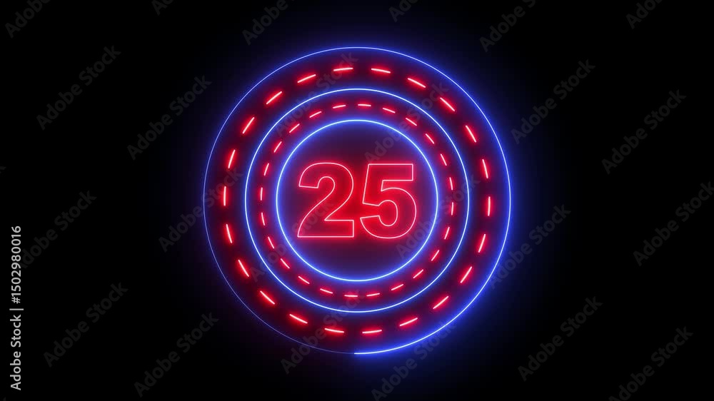 Circle countdown timer One minute animation from 30 to 1 seconds. One ...