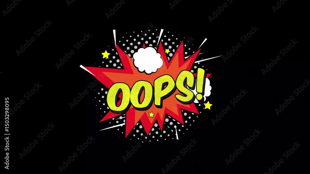 Opps! pop up art in comic style Expressions, Retro Cartoon Comic text ...