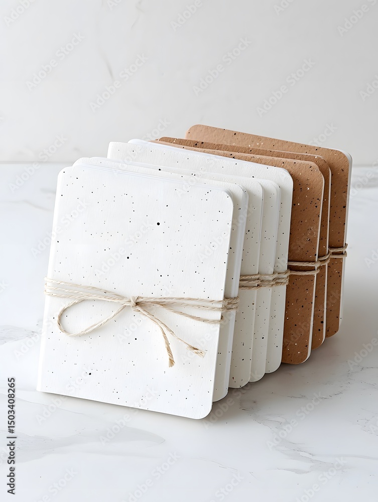 Stack of Plantable Notebooks with Speckled Covers and String Stock ...