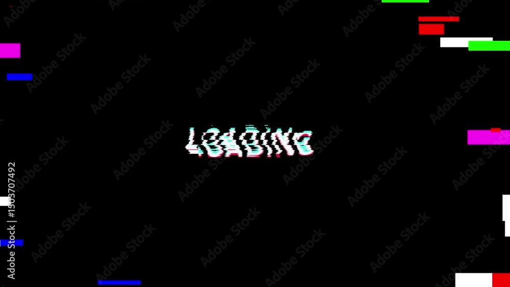 Glitch Loading Screen Animation Retro VHS Style Preloader Old-school loading animation with ...