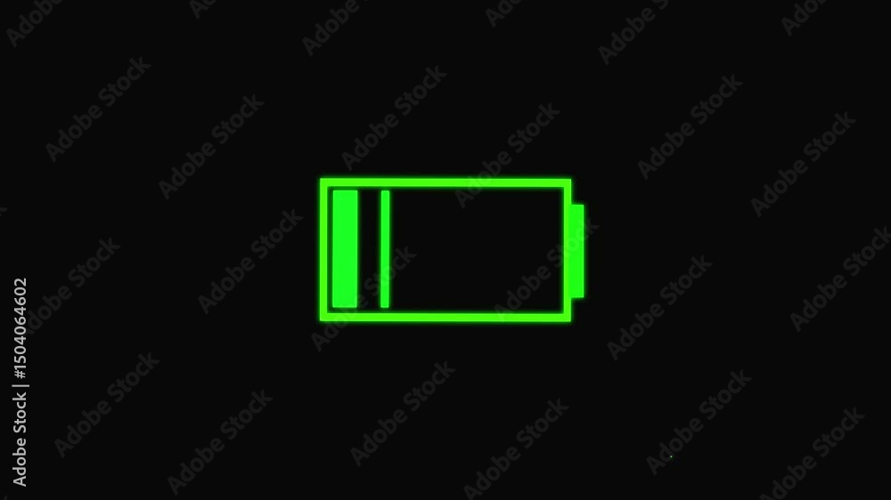Vidéo Stock Neon battery fast charging animation, Glowing animated ...