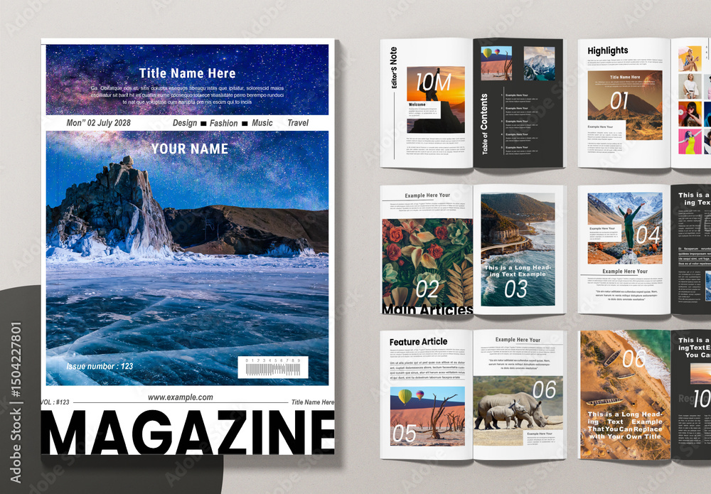 Digital Print Magazine Layout Stock Template | Adobe Stock