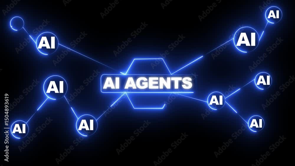 Multi function for Agentic AI technology motion background. ai agent ...