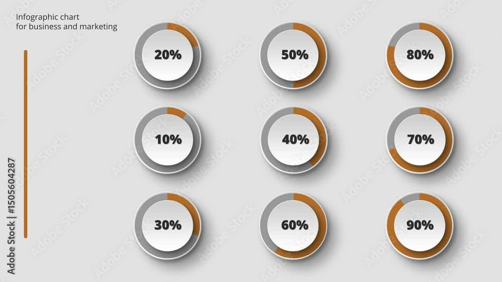 Multicolored infographic chart with Infographic chart with circles in ...