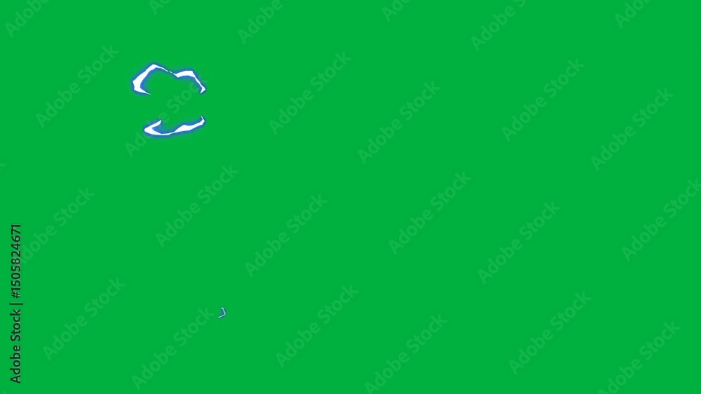 Animated cartoon 2d character green screen chroma key 4k spark, zap ...