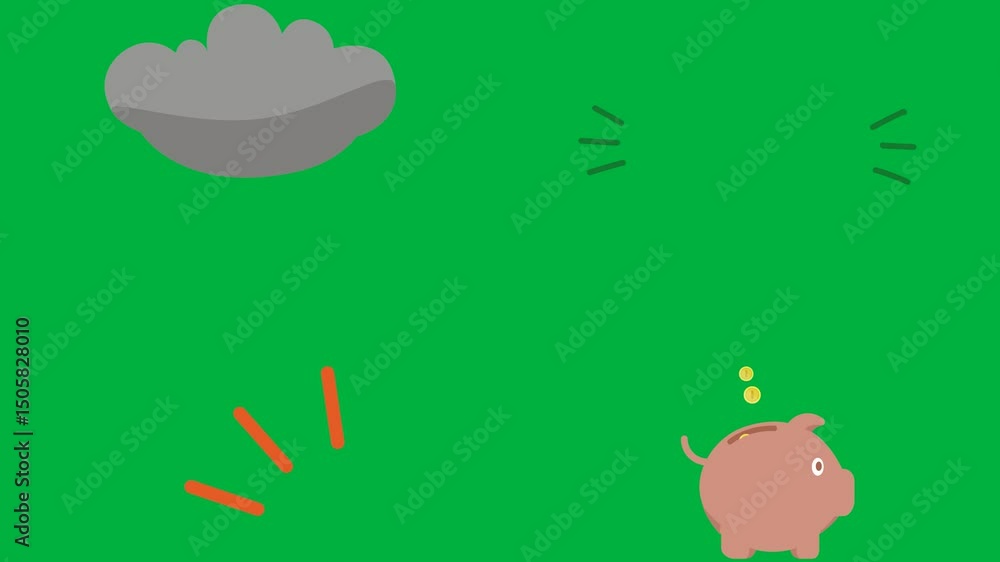 Animated 2d character crown, halo, and skull on green screen, chroma ...