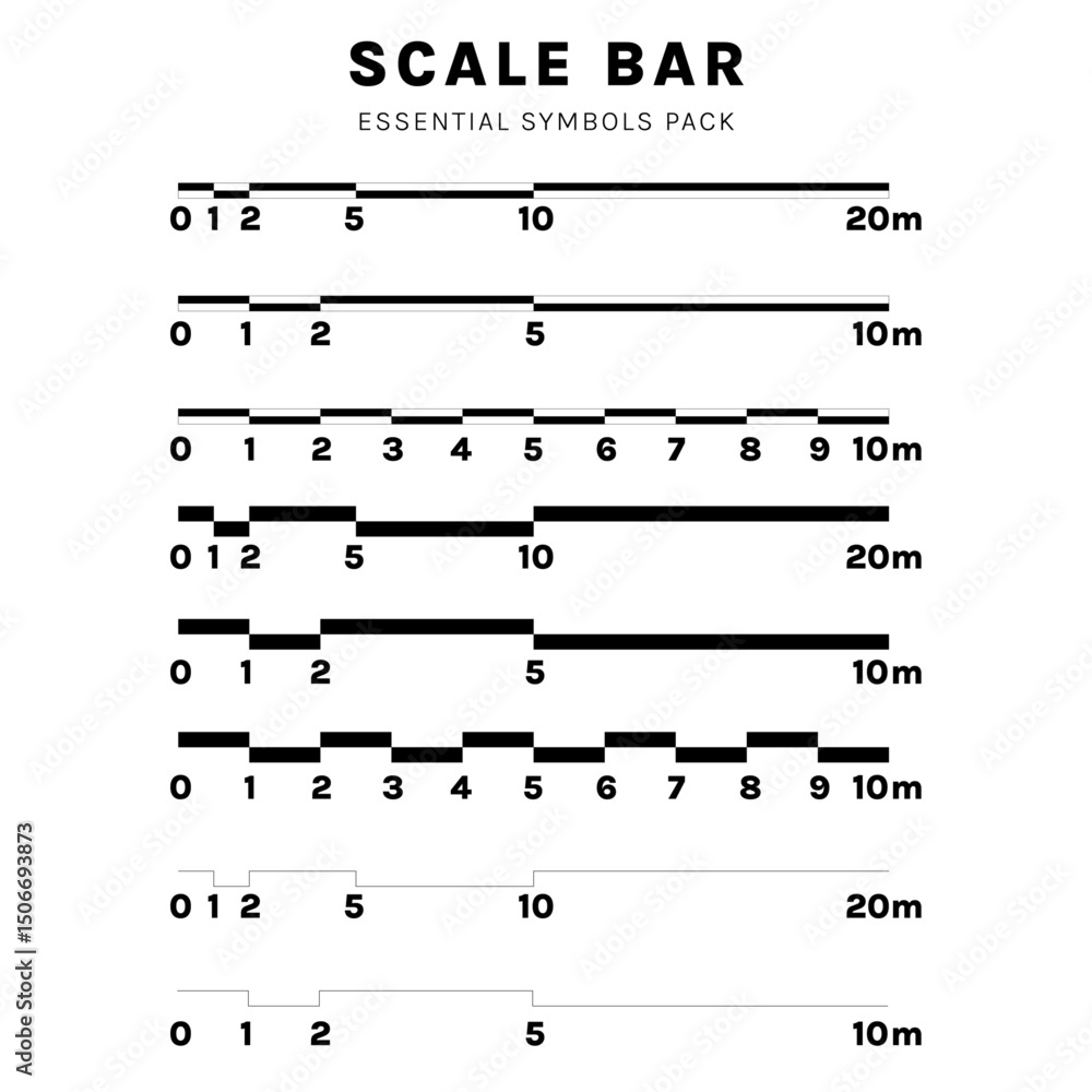 Vector Architectural Scale Bars Stock Vector | Adobe Stock