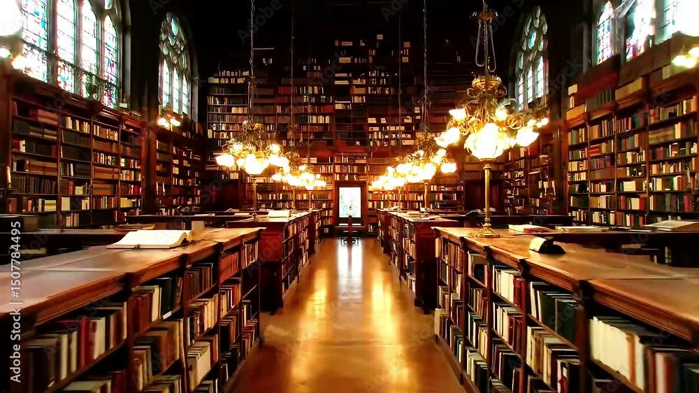 Grand Library Zoom Background A Majestic Study Space Virtual Background ...