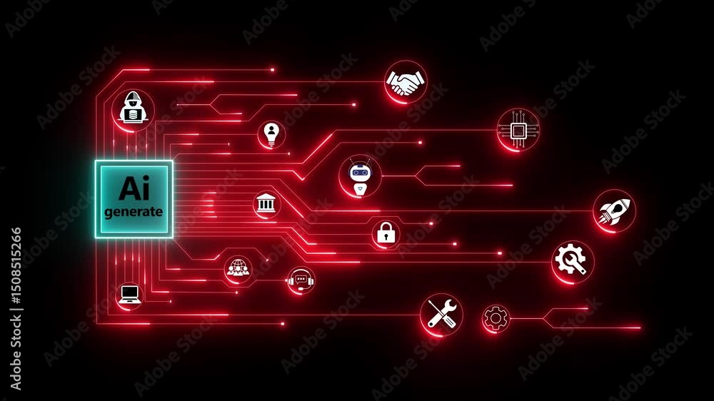 AI generate animation generate AI artificial intelligence icon symbol of generative button icon ...