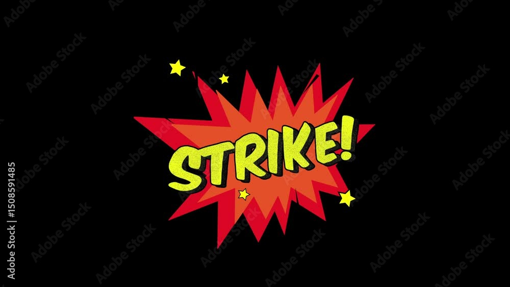 Strike! Word Retro Cartoon Comic Bubbles Popup Style Expressions, Comic ...