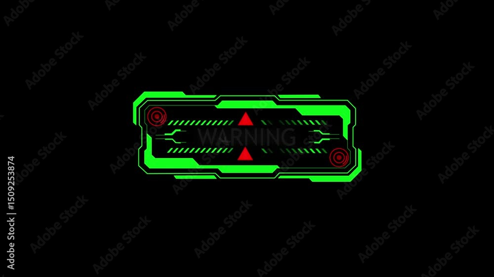 warning sign, animated hud display background, 4k backdrop caution ...