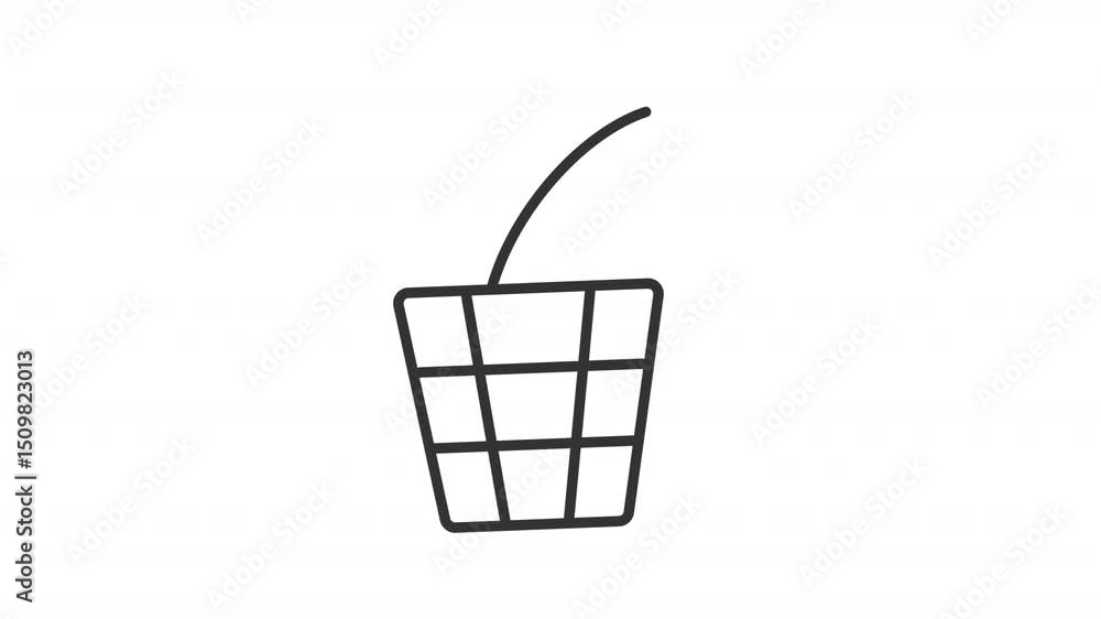 Trash throwing line animation. Waste sorting animated icon. Shaking bin ...