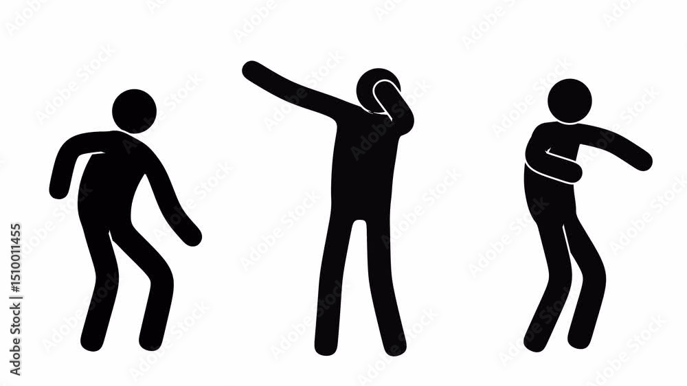 Stickman Celebrating Joyfully - Victory Animation. Stick figure ...